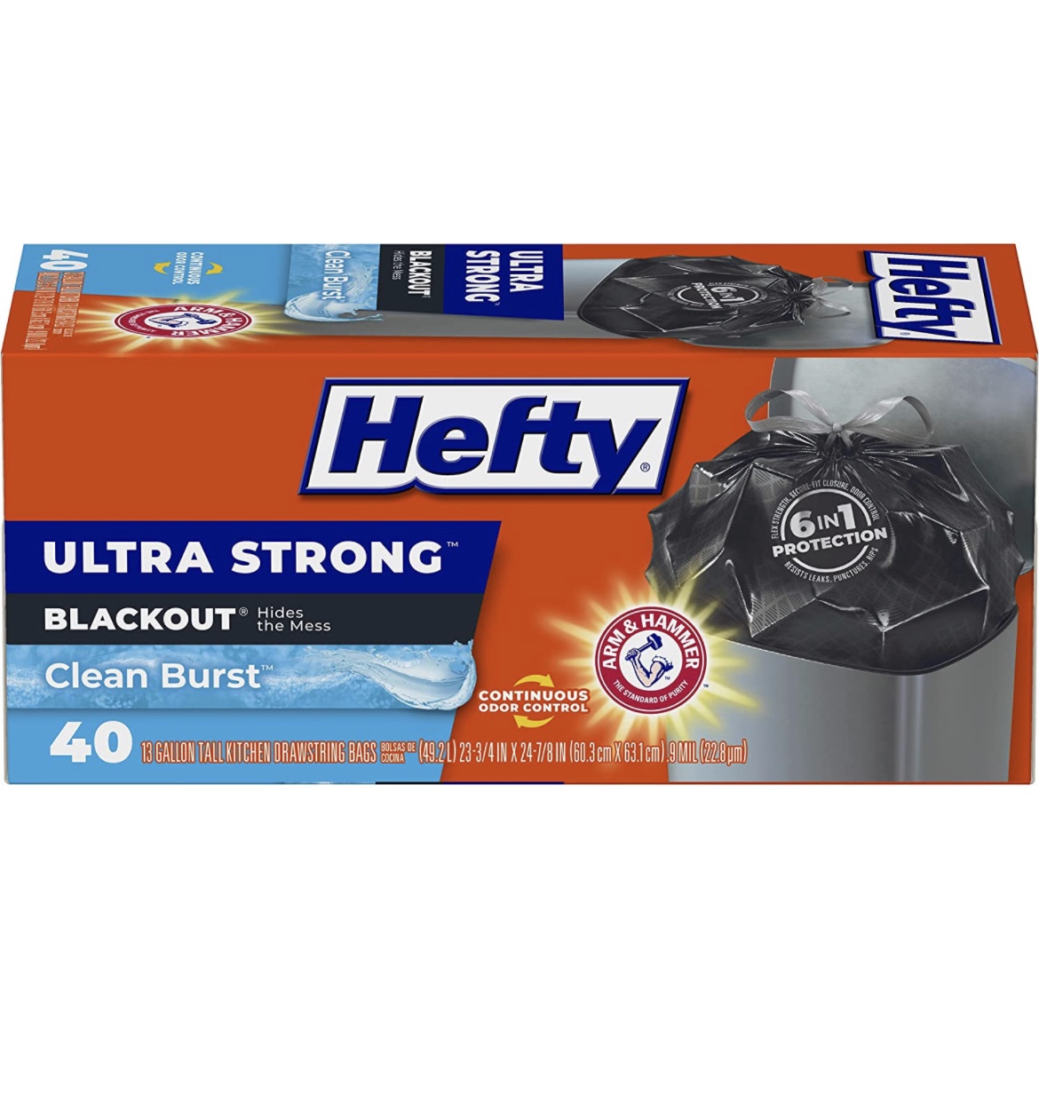 Hefty Ultra Strong Tall Clean Burst, 13 Gallon, 40 Count NOW $7.64 ...