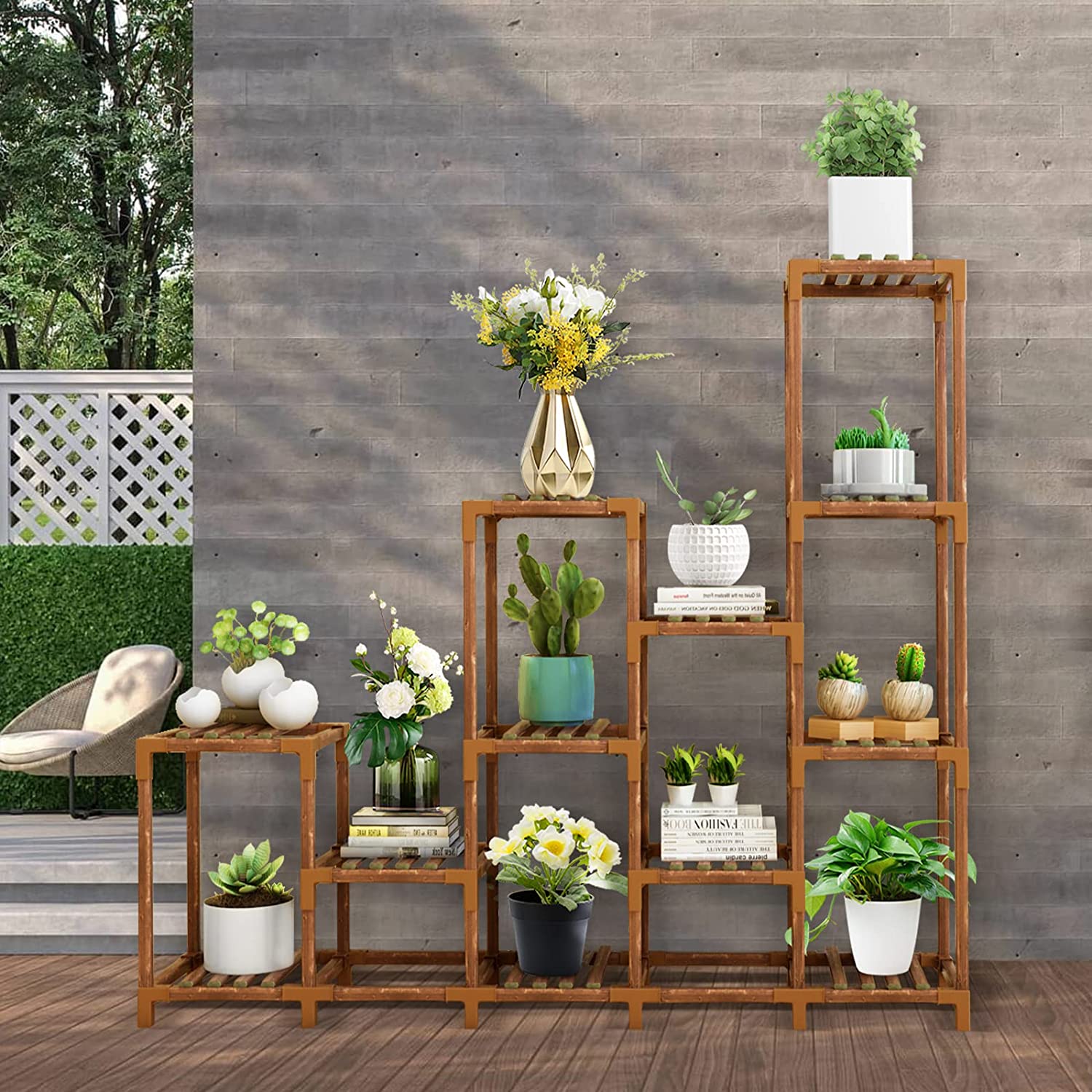 12 Tier Large Wood Plants Shelf Holder only $24.95! - One Cute Couponer